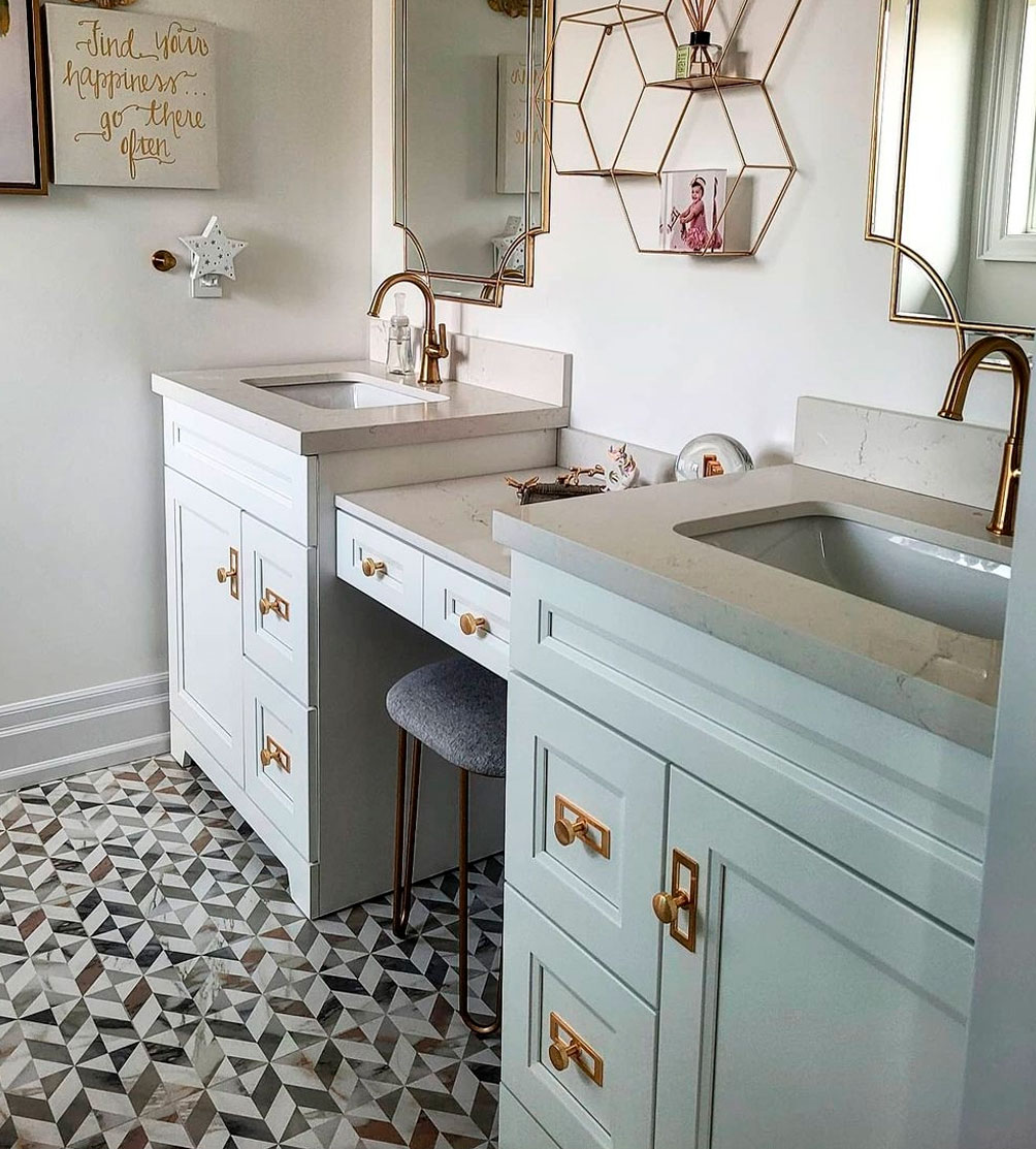 BUILD - 84" Make-Up Table Vanity (30x24x30) - Vanity Sense Inc.